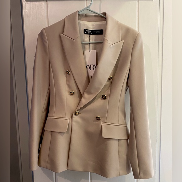 Zara | Jackets & Coats | Zara Tan Pantsuit And Blazer | Poshmark